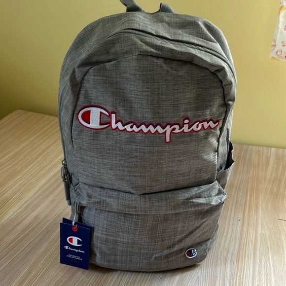 Champion | Bags | Nwt Champion Backpack Gray W Side Pockets Zip Front ...